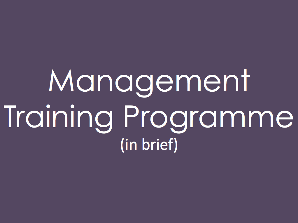 Management Training Programme – training, games & study tools